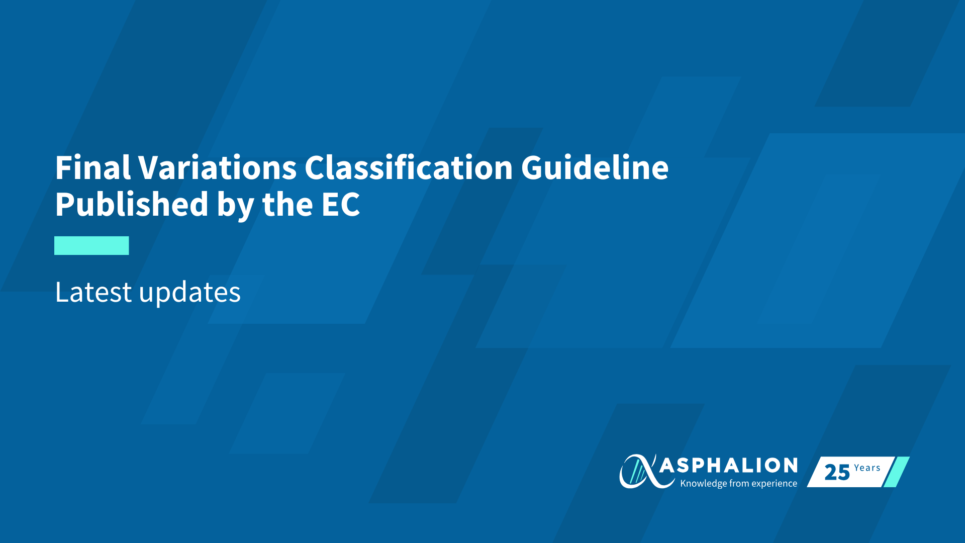 New | NEWS | Final Variations Classification Guideline Published by the EC